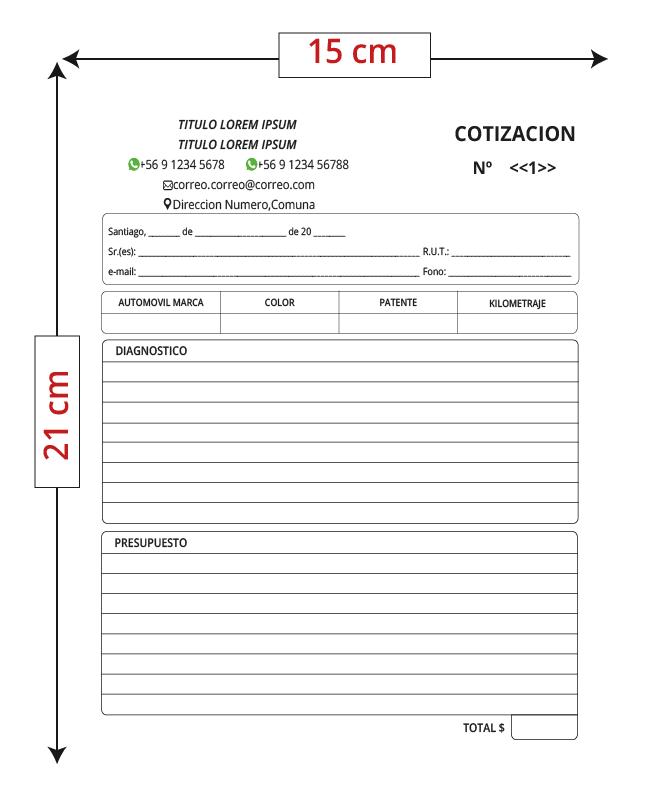 Talonarios Medio Oficio